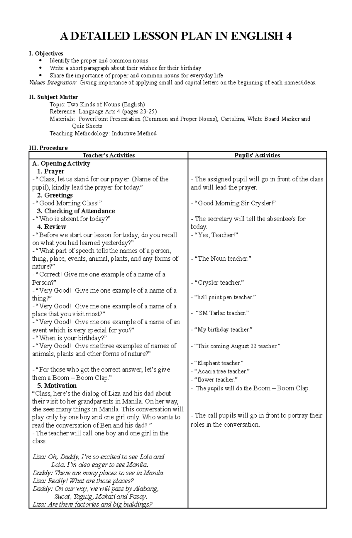 289304925-A-Detailed-Lesson-Plan-in-English-4 - A DETAILED LESSON PLAN ...