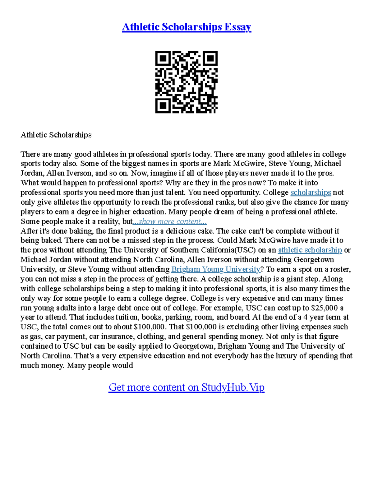 Georgetown Application Essays - Athletic Scholarships Essay Athletic ...