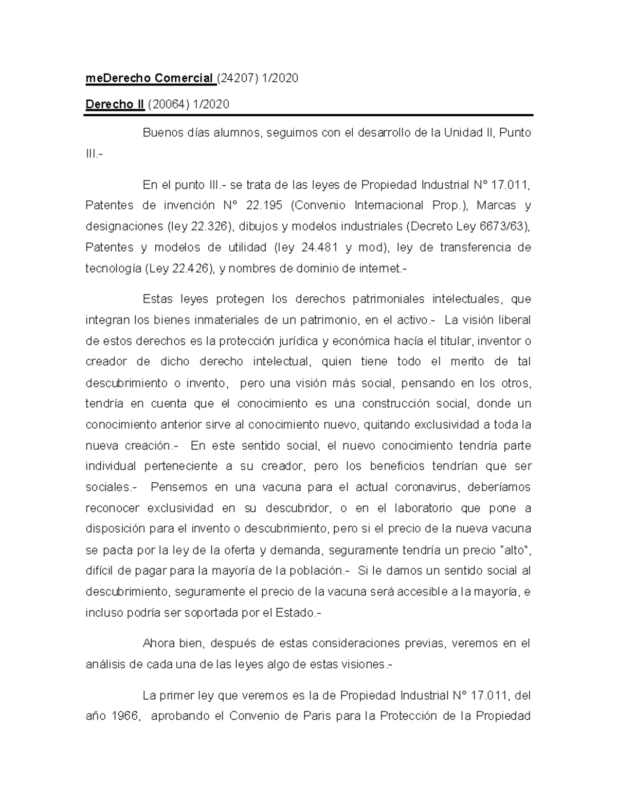 Clases no presenciales 2020 Unidad 2 punto III - meDerecho Comercial ...