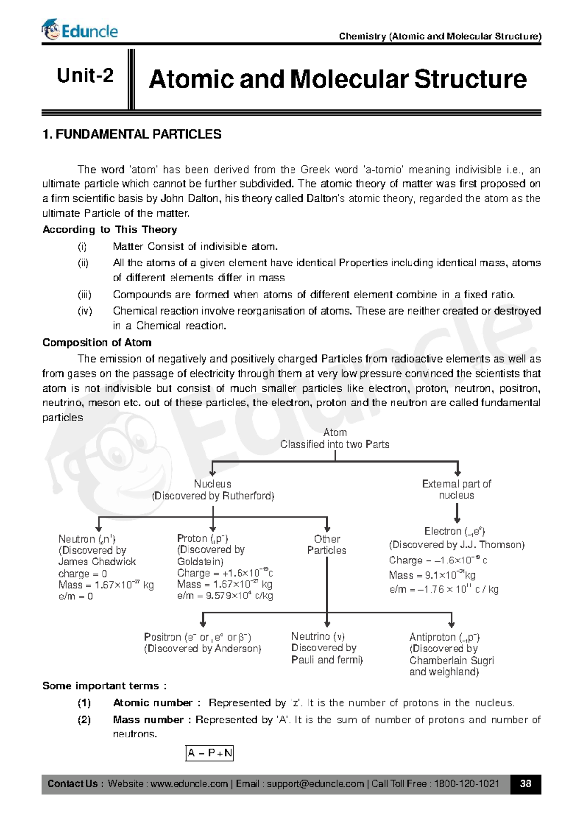 2. atomic and molecular structure - Chemistry (Atomic and Molecular ...