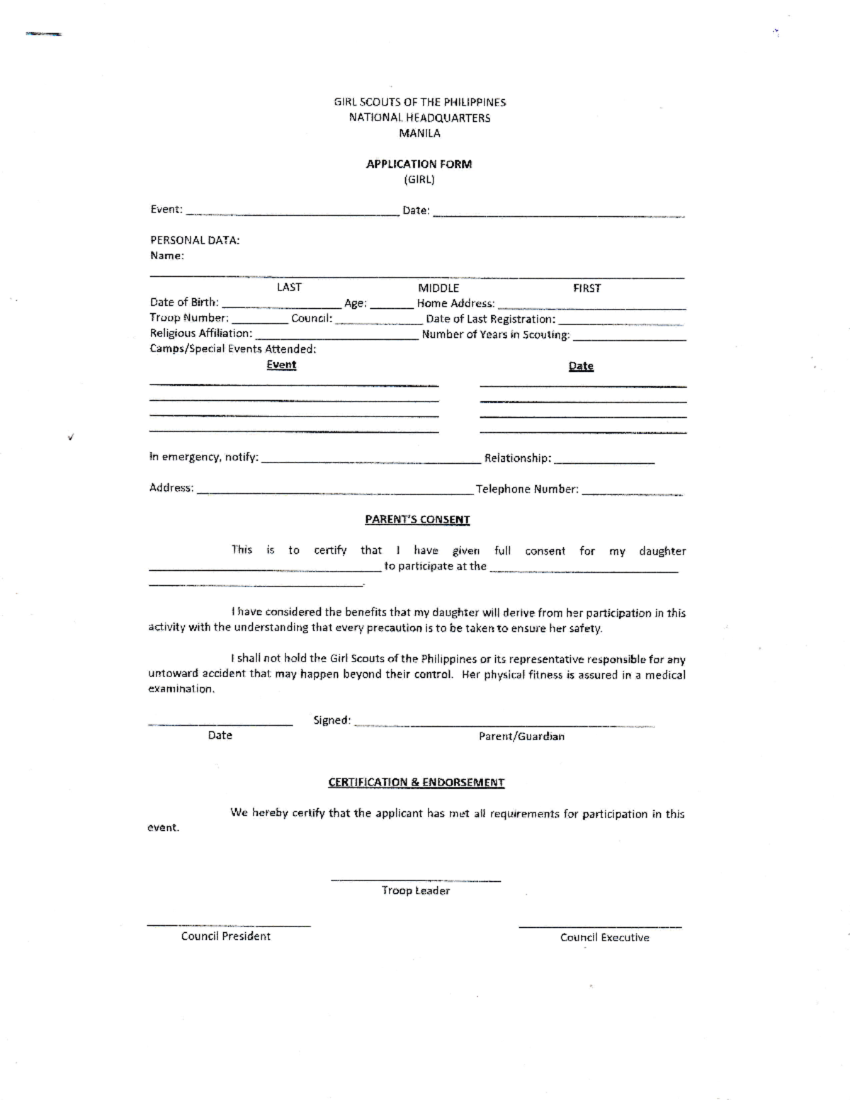 GSP-Application-Form - Event: GIRL SCOUTS OF THE PHILIPPINES NATIONAL ...