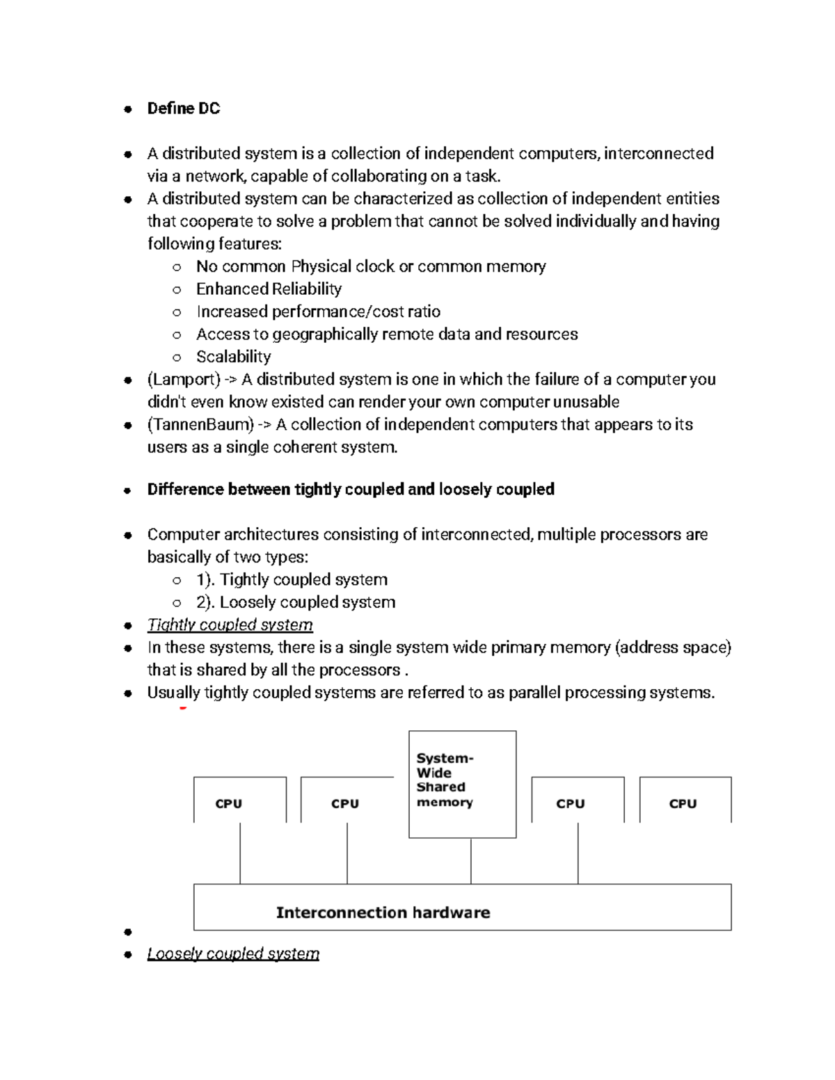 DC - m1-merged - dnjksdkskdhkshkd - Define DC A distributed system is a collection of - Studocu