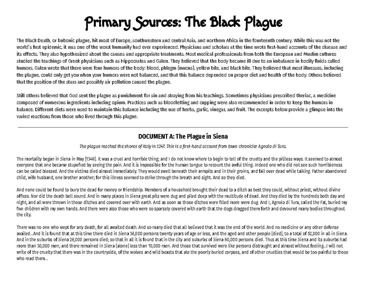 Kami Export - Primary Source Quotes & Reflections - The Black Plague ...