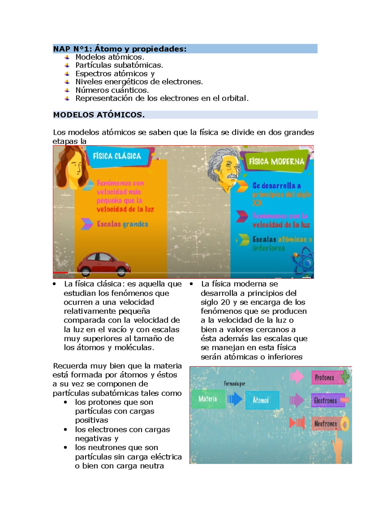 NAP N1 apuntes de aprendizajes prioritarios - NAP N°1: Átomo y ...