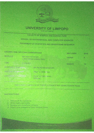 Module Outline SSTA031 2023 - Faculty of Science and Agriculture U N I ...