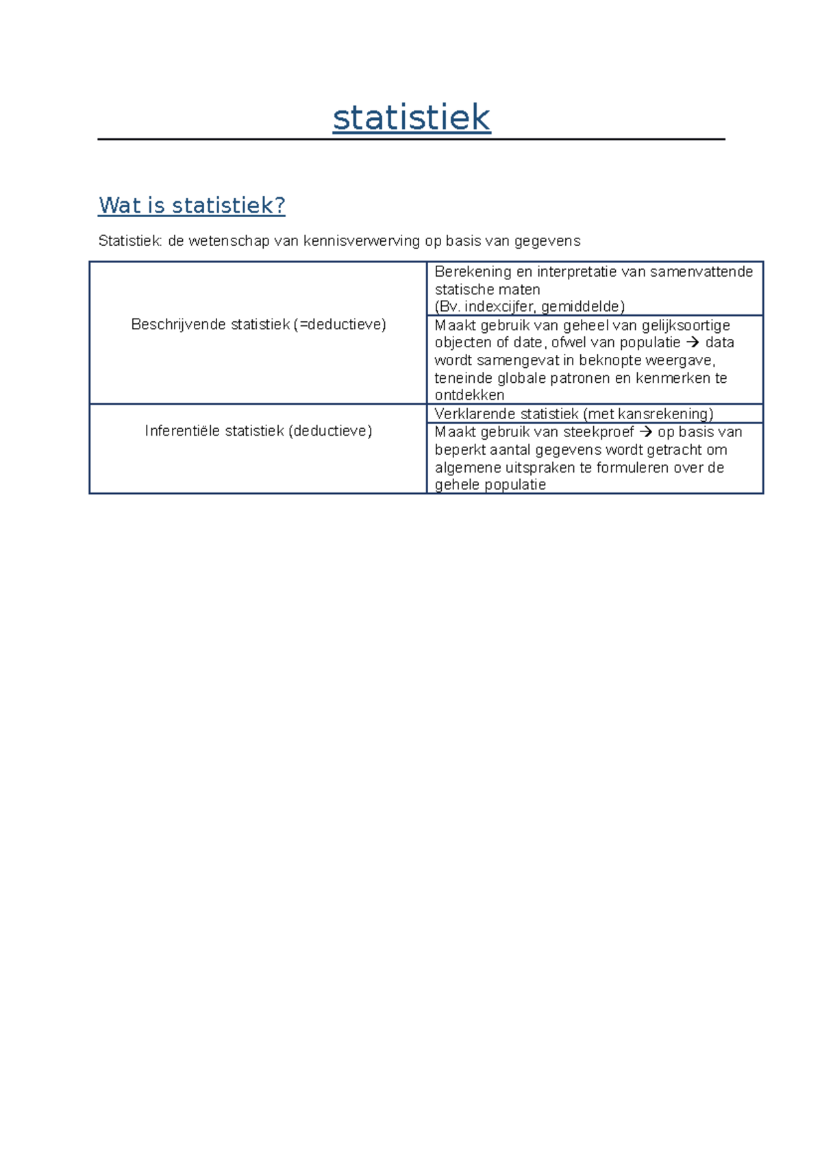 Statistiek - deel powerpoint 1 - statistiek Wat is statistiek ...