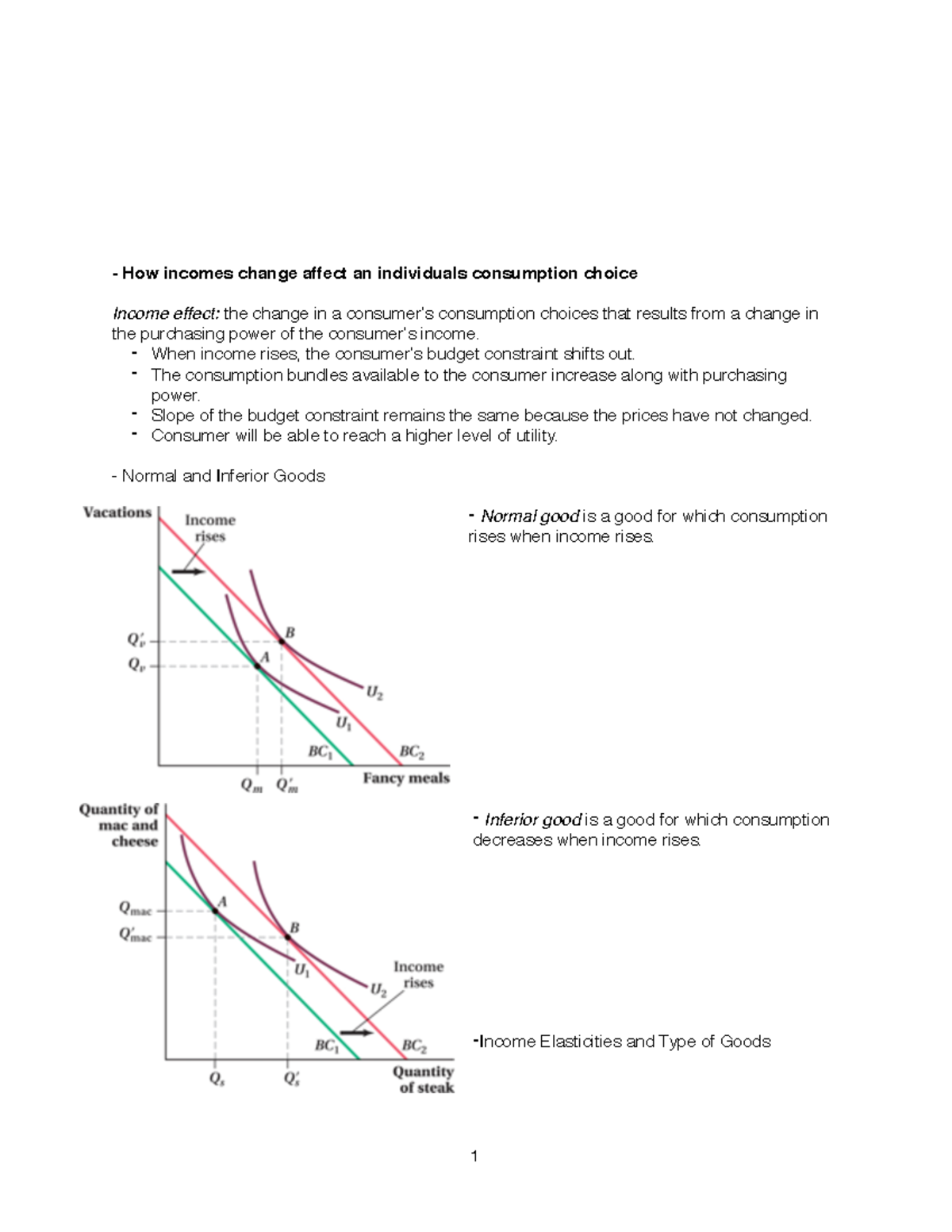 Chapter 5 - Summary Microeconomics - Econ 302 ! ! ! Professor Mahoney ...