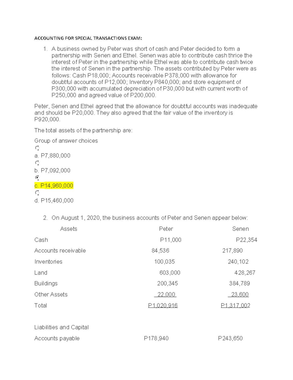 Accounting for special transactions mid exam pdf free - ACCOUNTING FOR SPECIAL TRANSACTIONS EXAM ...