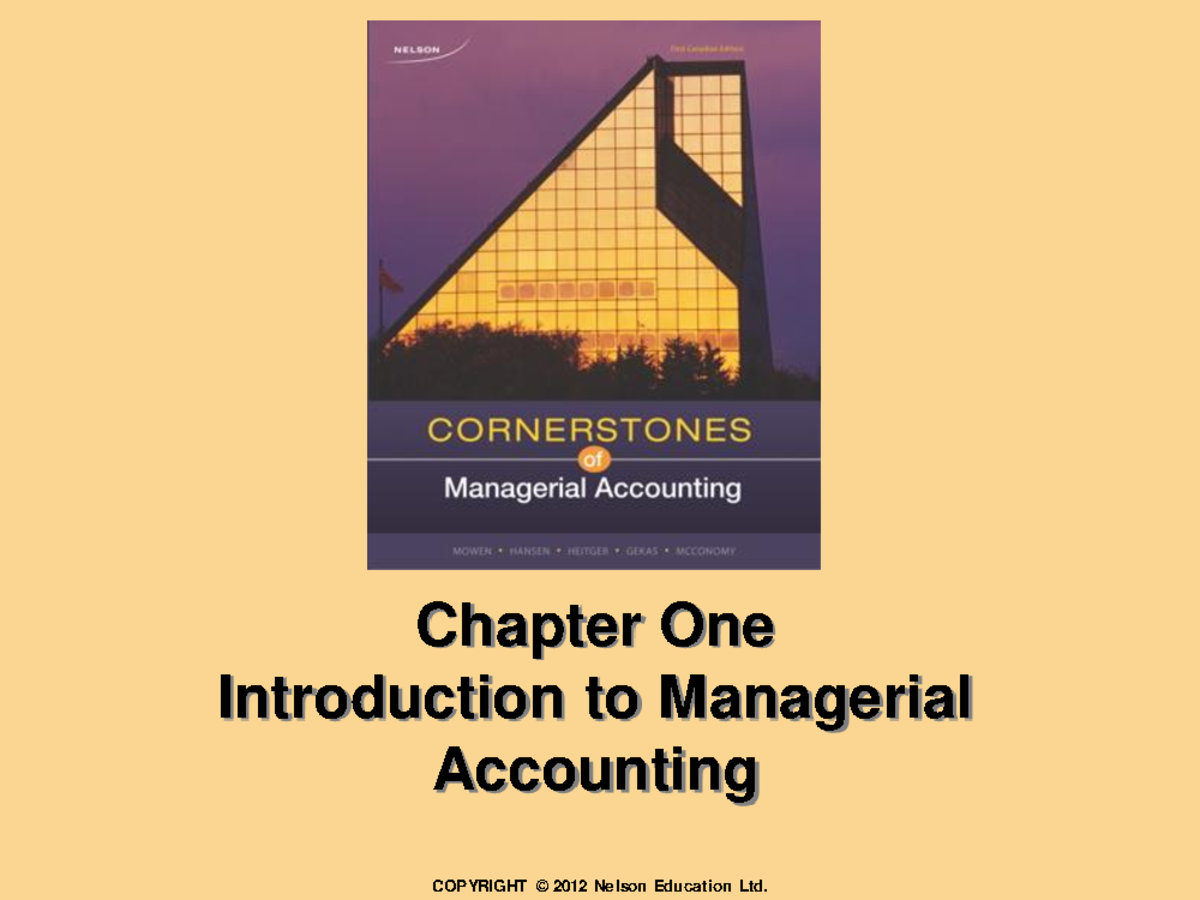 Introductory Management Accounting - Lecture notes - Ch 1 Slides ...