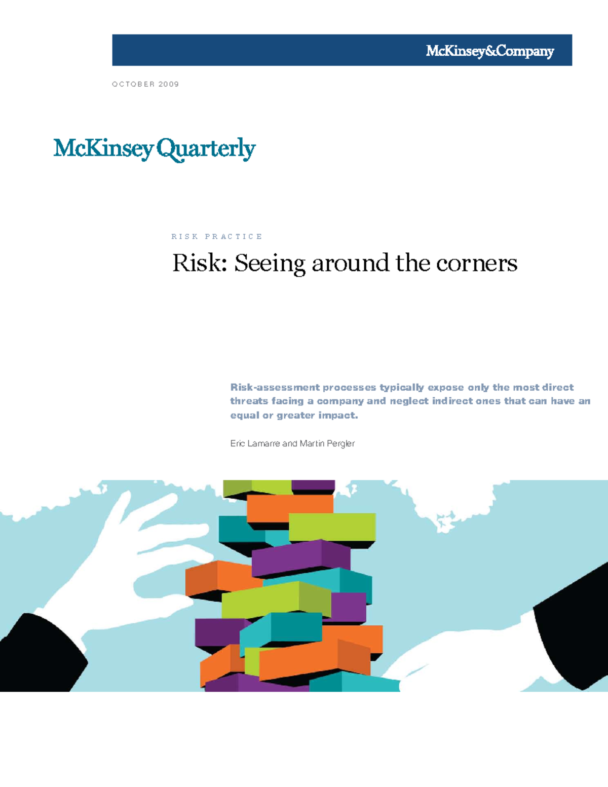 L4 - Lamarre, E. & Pergler, M. (2009 ) Risk - Seeing around Corners - 1 ...