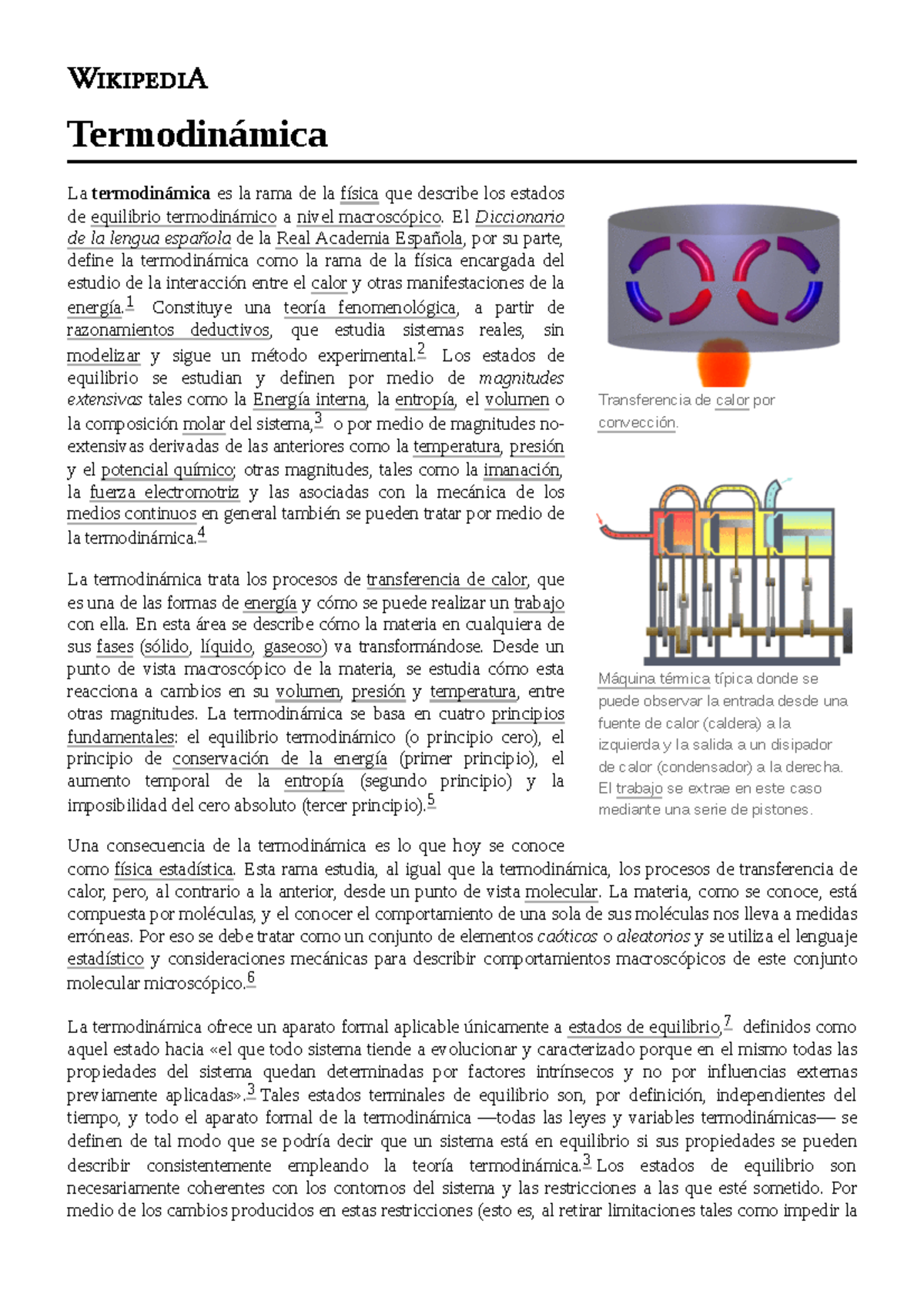 Termodinámica - Termodinámica - Transferencia de calor por convección. Máquina térmica típica ...