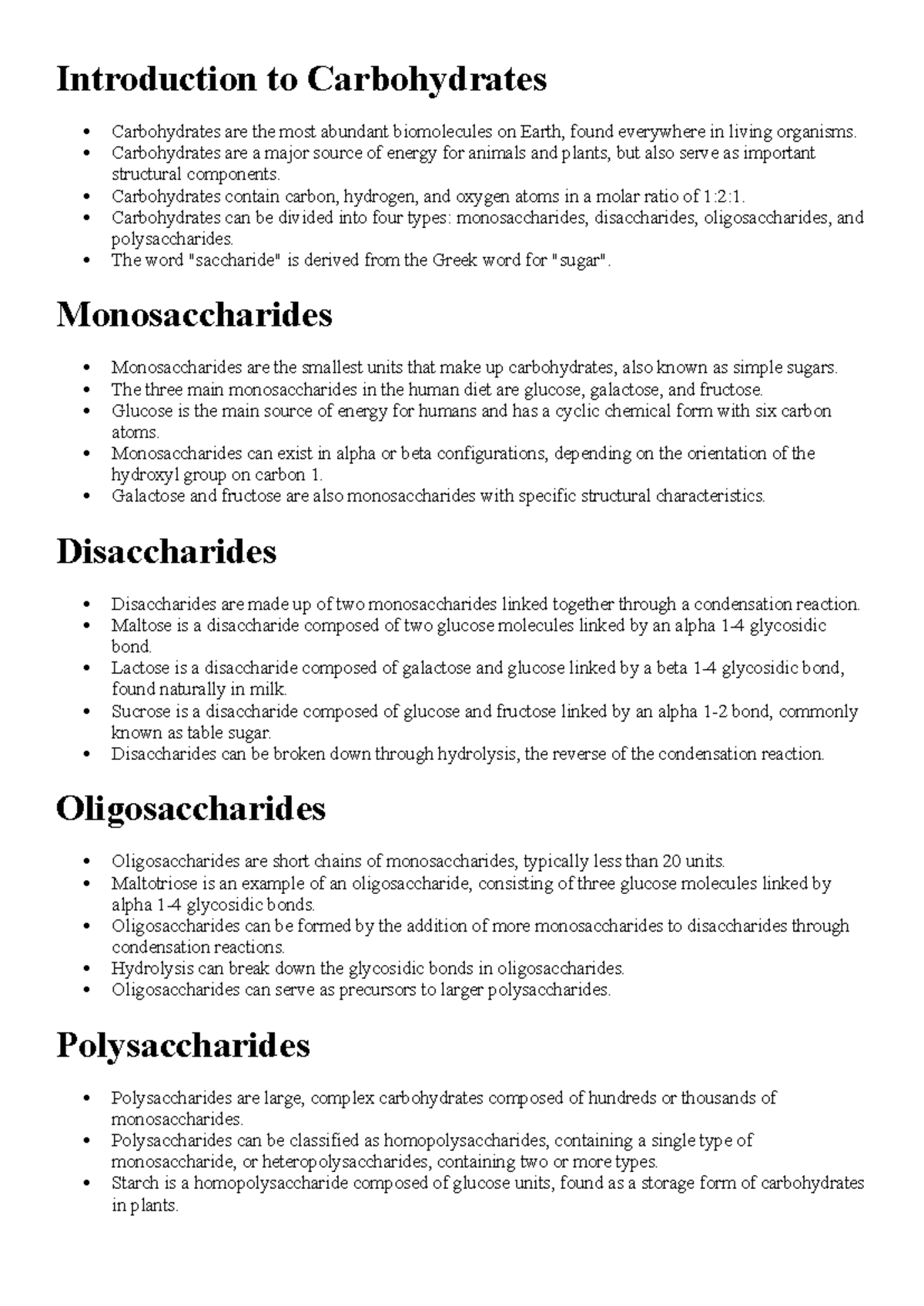 Classification of Carbohydrates - Introduction to Carbohydrates ...