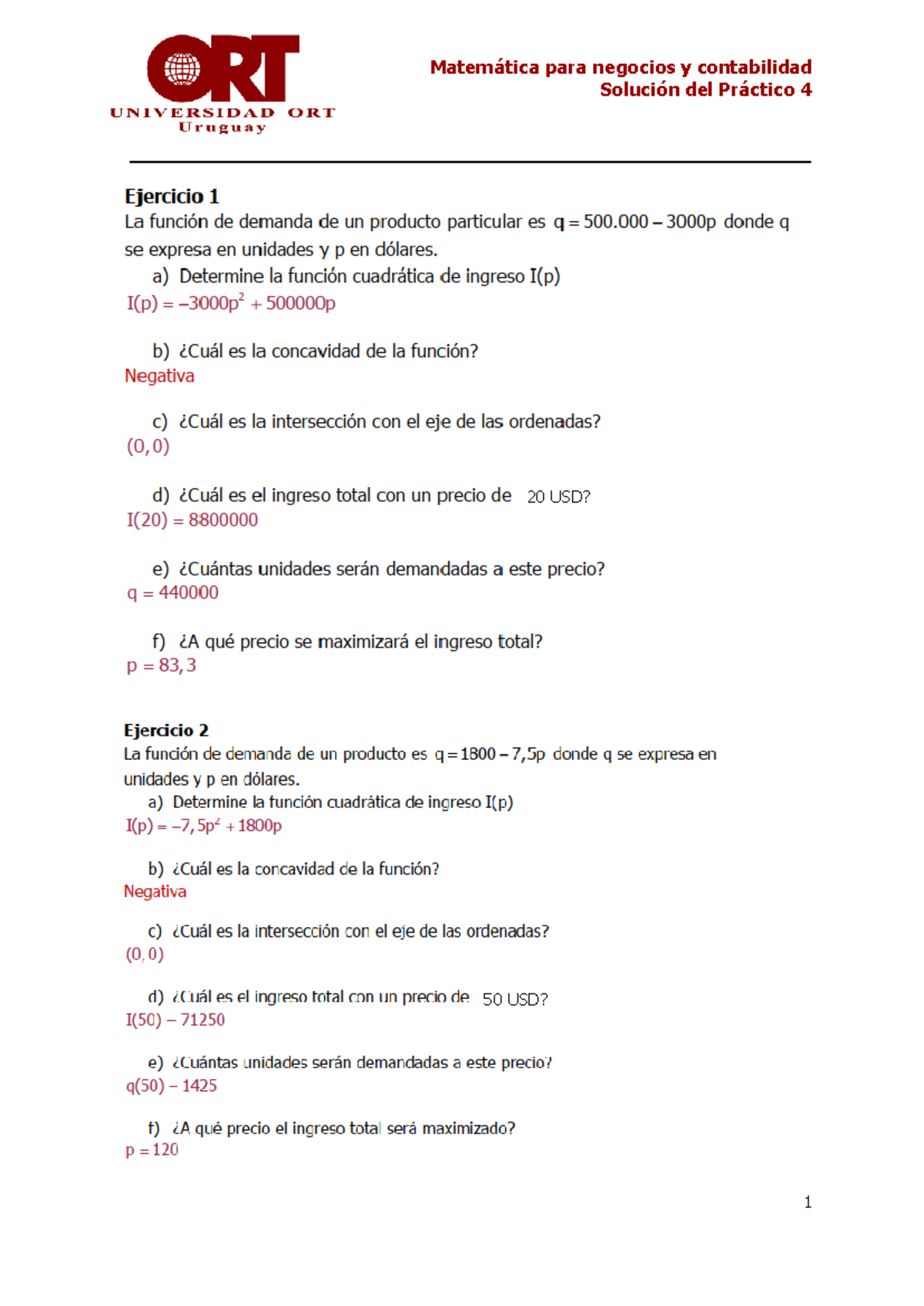 Solución del Práctico 4 - Solución del Práctico 4 20 USD? 5 0 USD? Solución del Práctico 4 ...