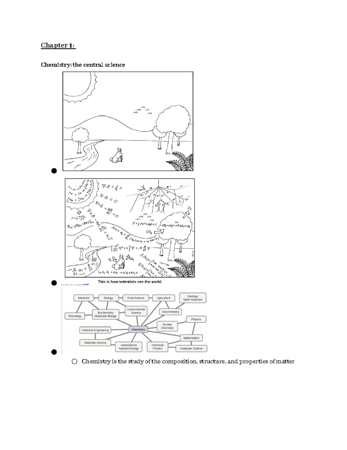 Exam 1 notes chem - Chapter 1: Chemistry: the central science Chemistry ...