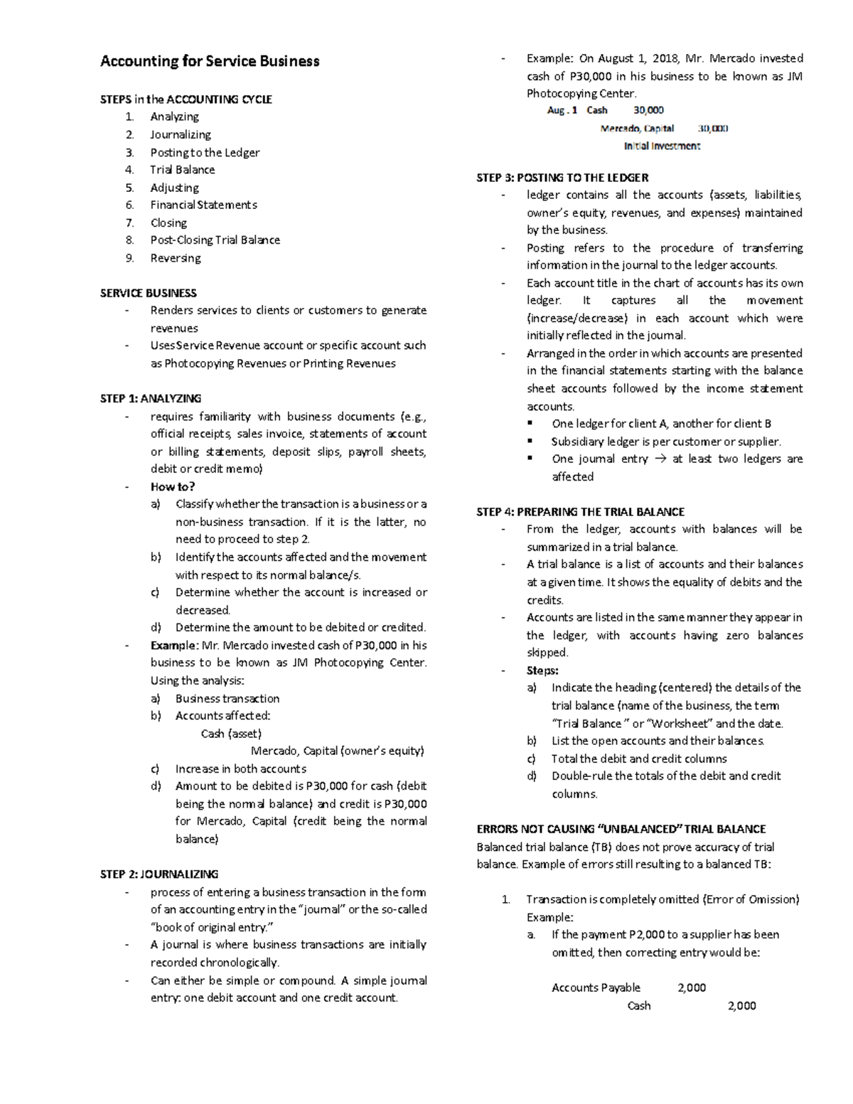 Accounting Cycle Notes Warning Tt Undefined Function 32 Warning Tt Undefined Function 32