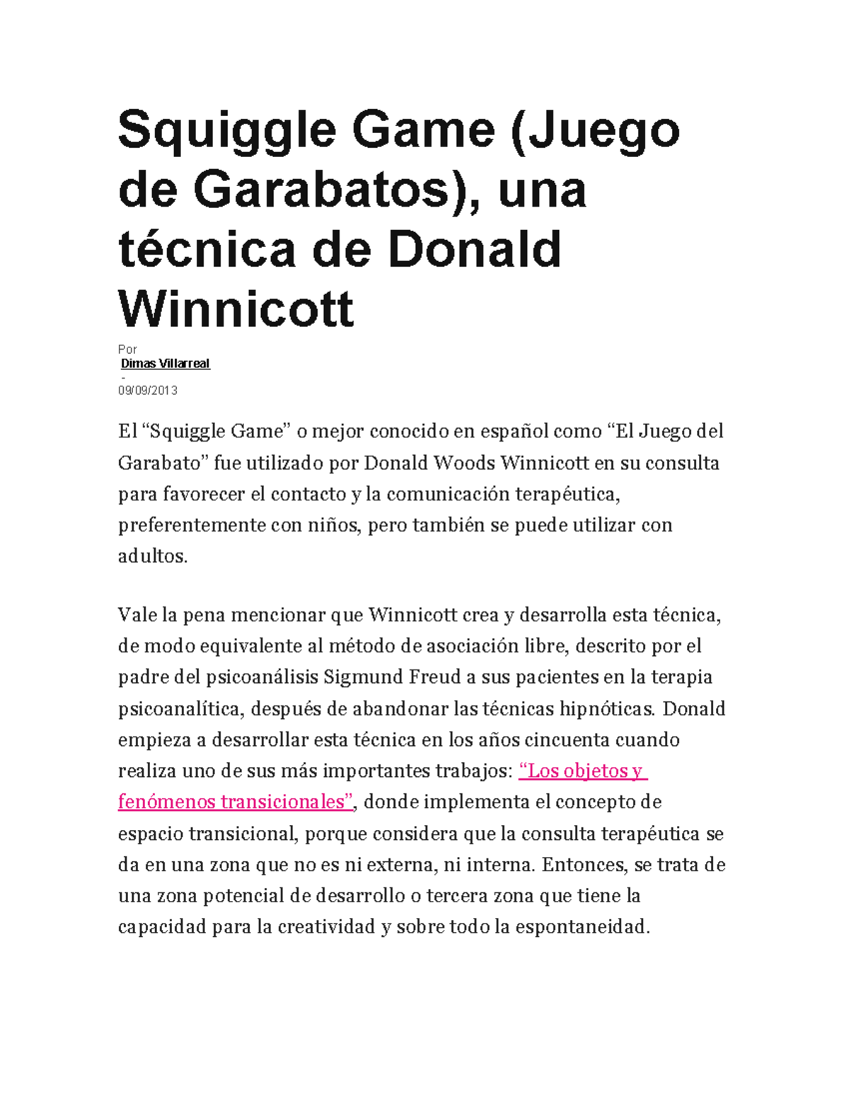 .- Garabato DE Winicot - Squiggle Game (Juego de Garabatos), una ...