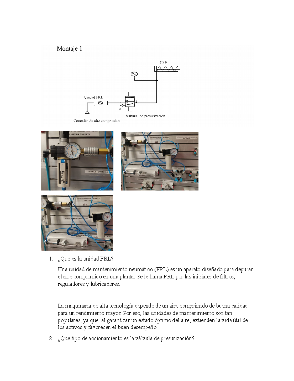 Laboratorio 1 - ¿Que es la unidad FRL? Una unidad de mantenimiento ...