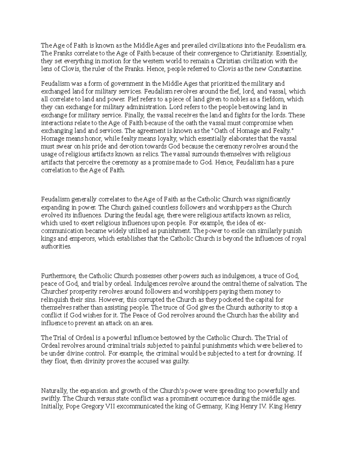 Age of Faith - The Franks correlate to the Age of Faith because of ...