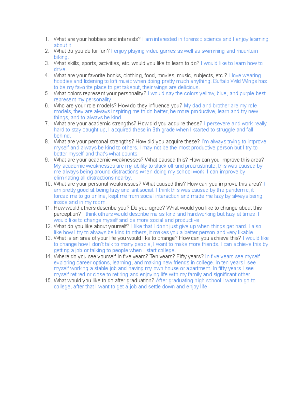 DIT Module 7 Project Questions - What are your hobbies and interests? I ...