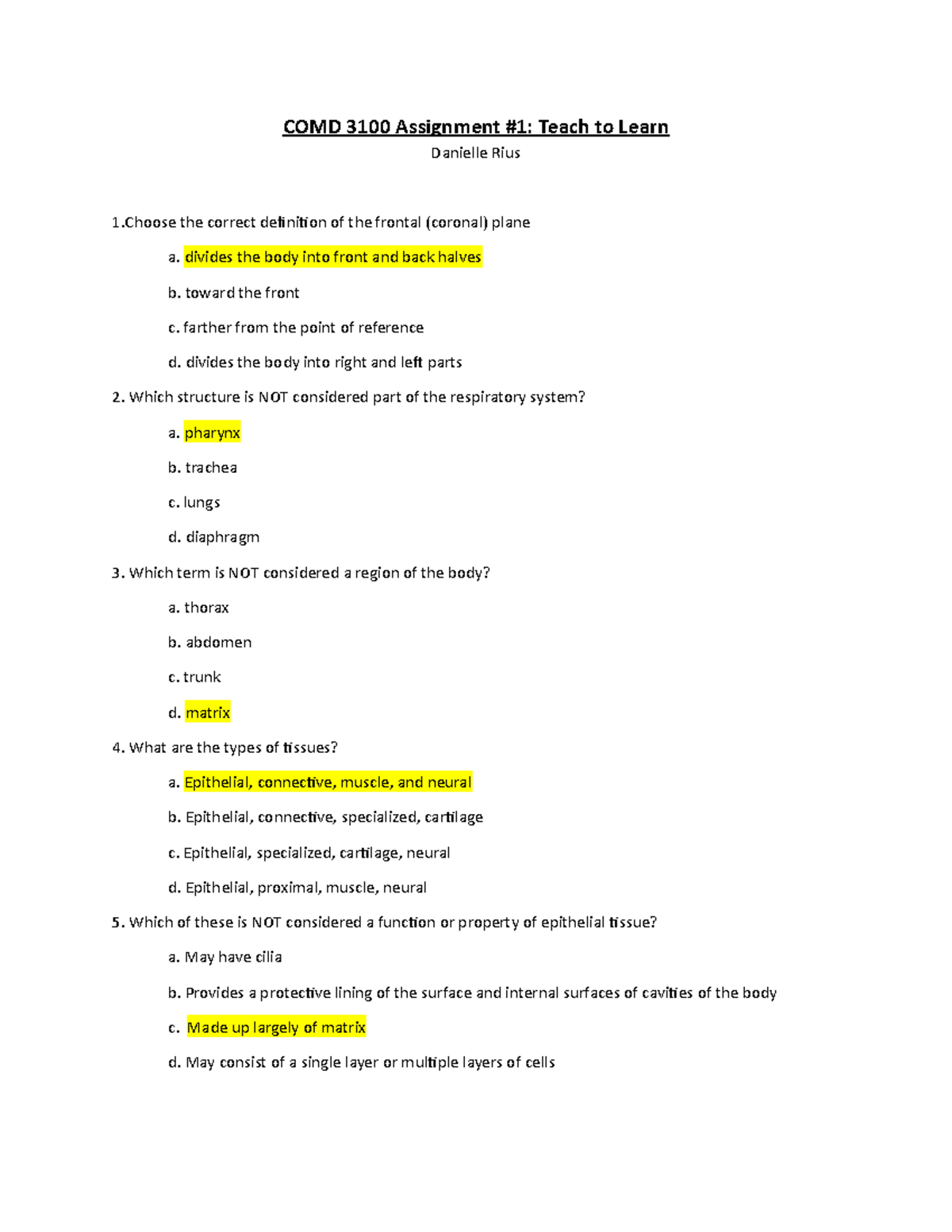 COMM 3100 Assignment #1 - COMD 3100 Assignment #1: Teach to Learn ...