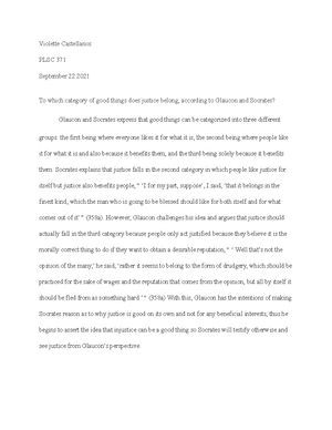 Think Piece 3a - What is Cephalus’ definition of justice? How does ...
