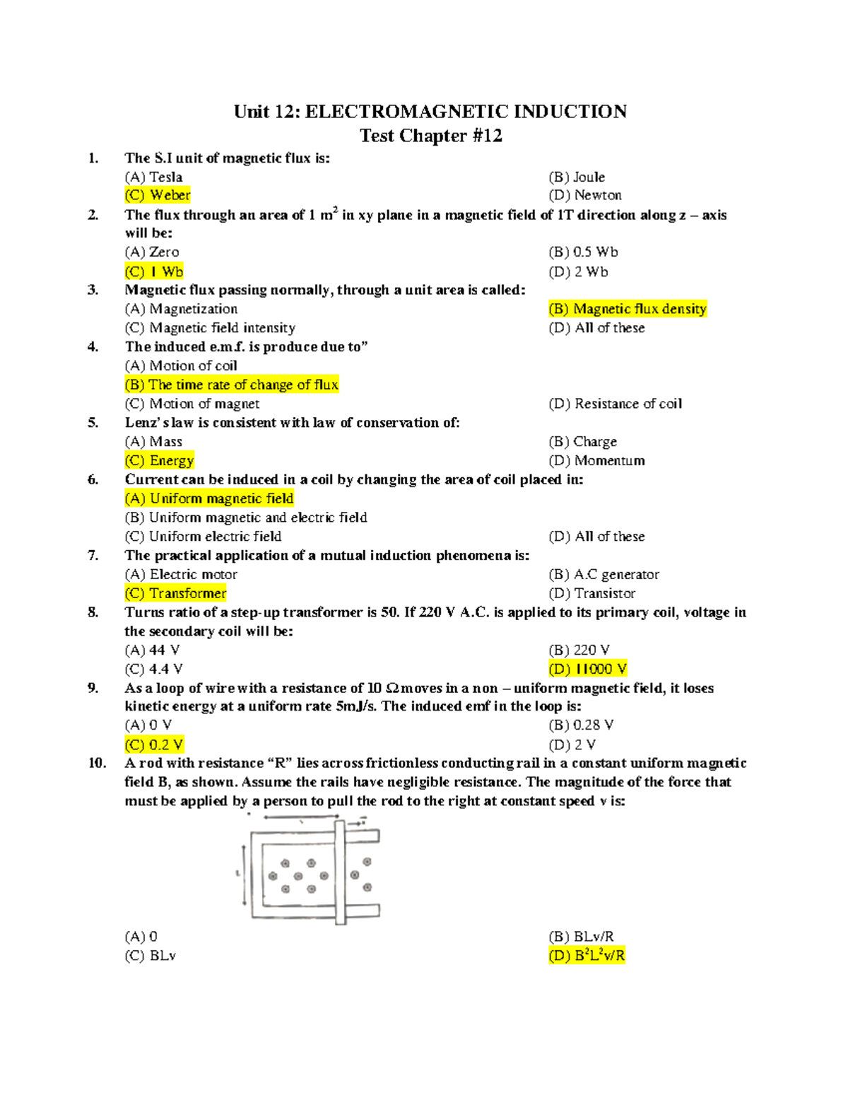 Chapter #12 - practical material - Unit 12: ELECTROMAGNETIC INDUCTION ...