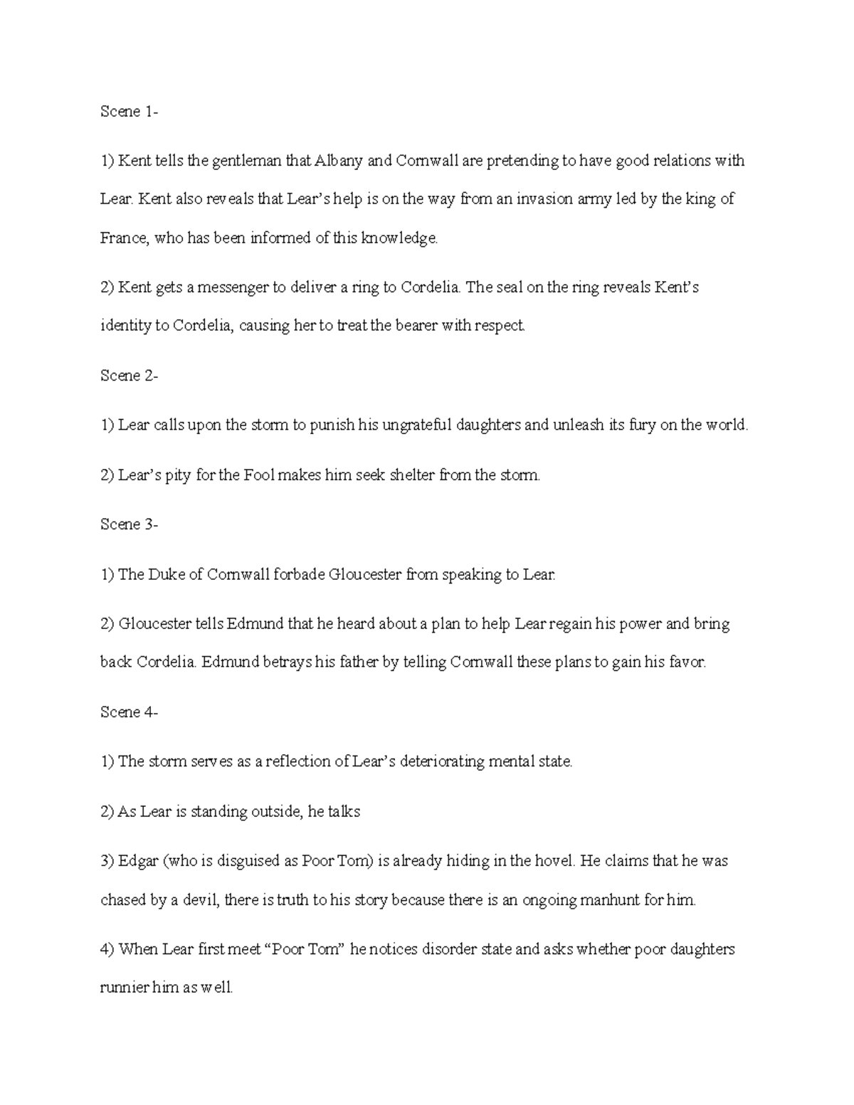 King Lear Act 3 and Journal - Scene 1- Kent tells the gentleman that ...