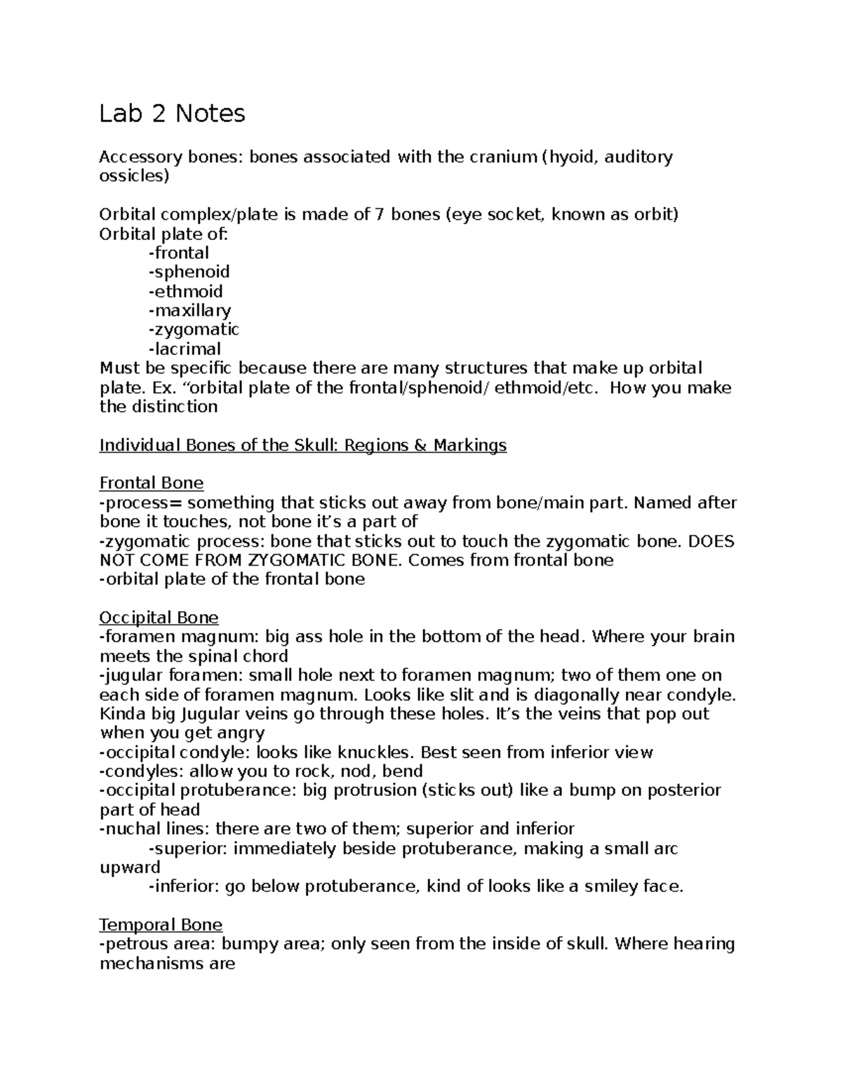 Lab 2 Notes - For course instructor Laurie Williams Hogarth - Lab 2 ...