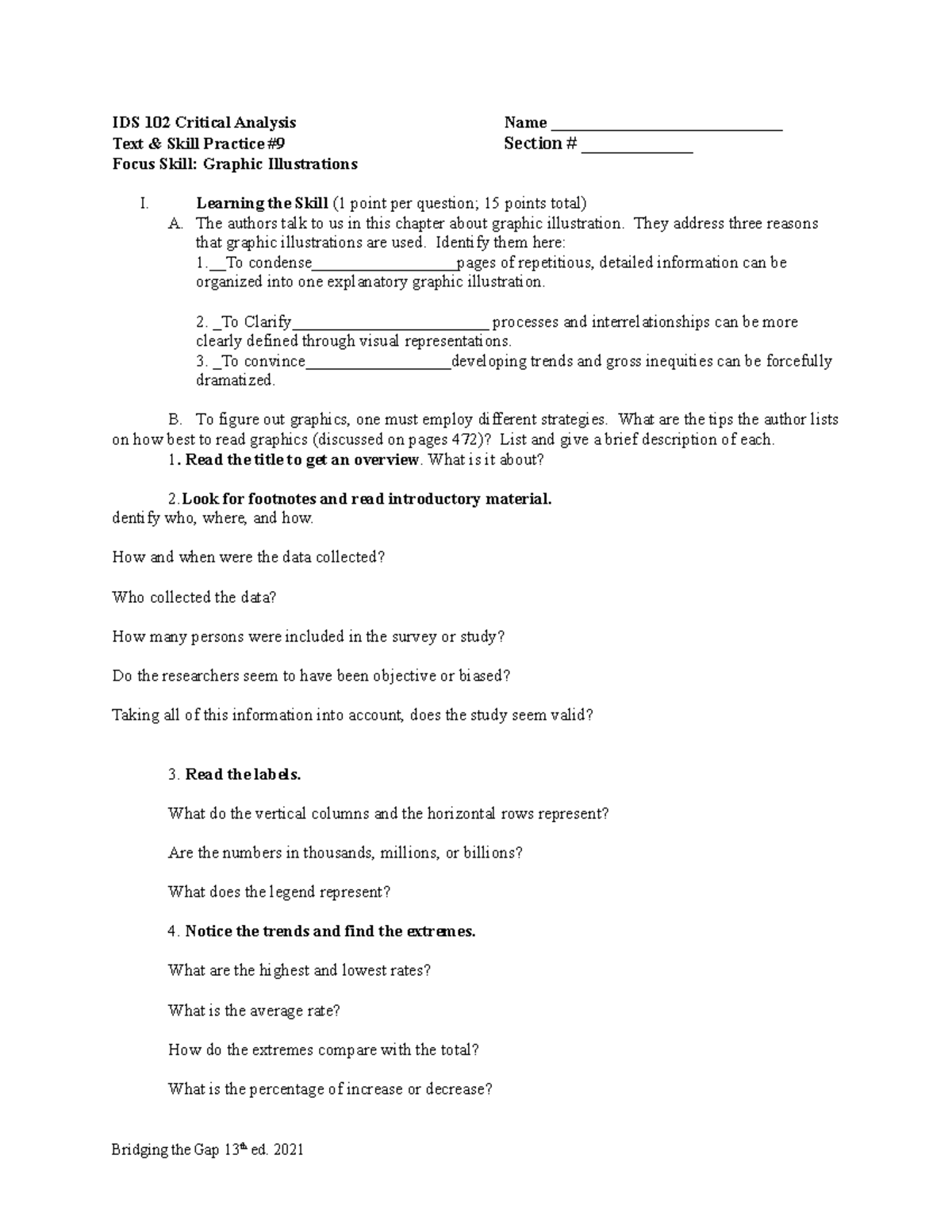 IDS 102 Critical Analysis Text Skill Practice: Graphic Illustrations ...