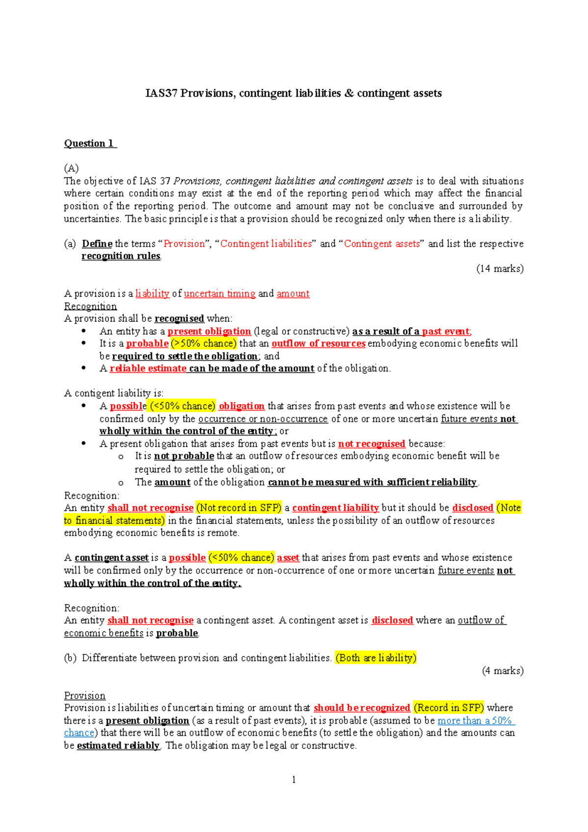 18. IAS 37 Provision Tutorial Part 1 - IAS37 Provisions, contingent ...