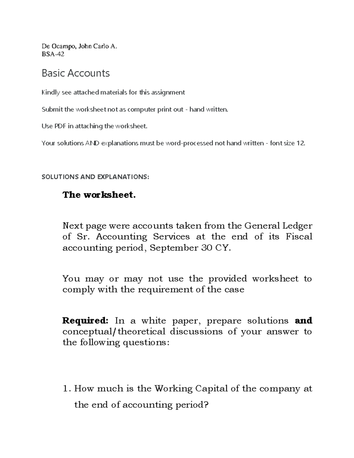 Basic Accounts -Accounting - De Ocampo, John Carlo A. BSA- Basic ...