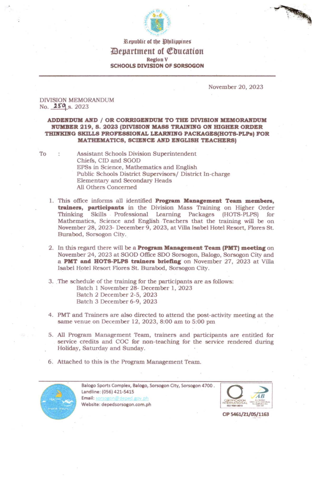 231121111347 DM 259, S. 2023 - action plan - Studocu