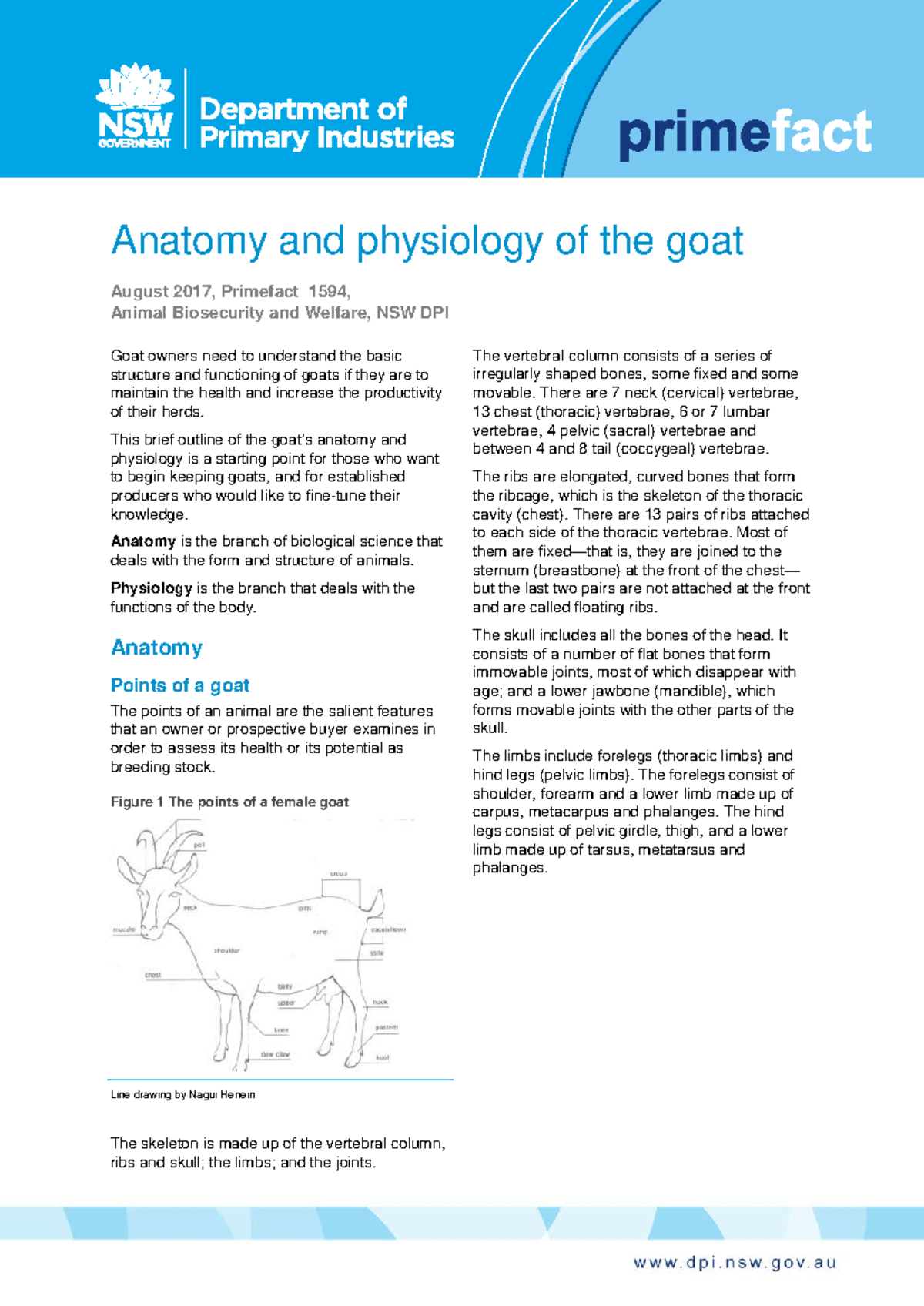 Anatomy and physiology of the goat - August 2017, Primefact 1594 ...