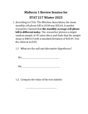 STAT 217 5.1 Anova PDF - stat 217 - Studocu