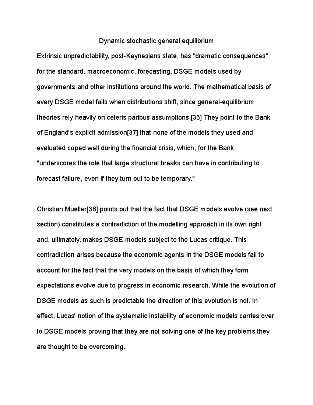 Dynamic Stochastic General Equilibrium 8 Dynamic Stochastic General