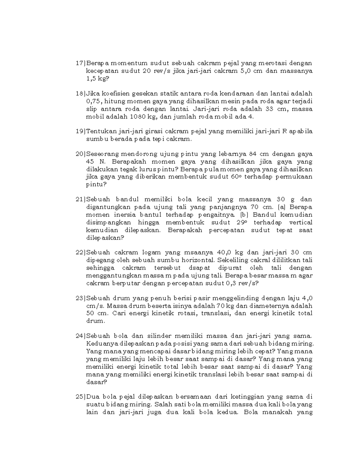 Catatan Fisika Dasar I (174) - Berapa momentum sudut sebuah cakram pejal yang merotasi dengan ...