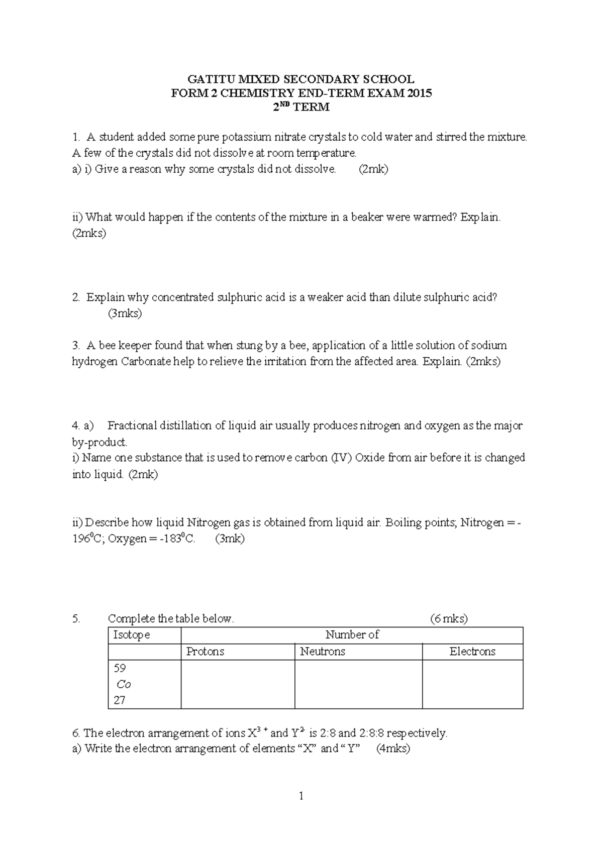Chem f2t2 18082021 002unt - GATITU MIXED SECONDARY SCHOOL FORM 2 ...