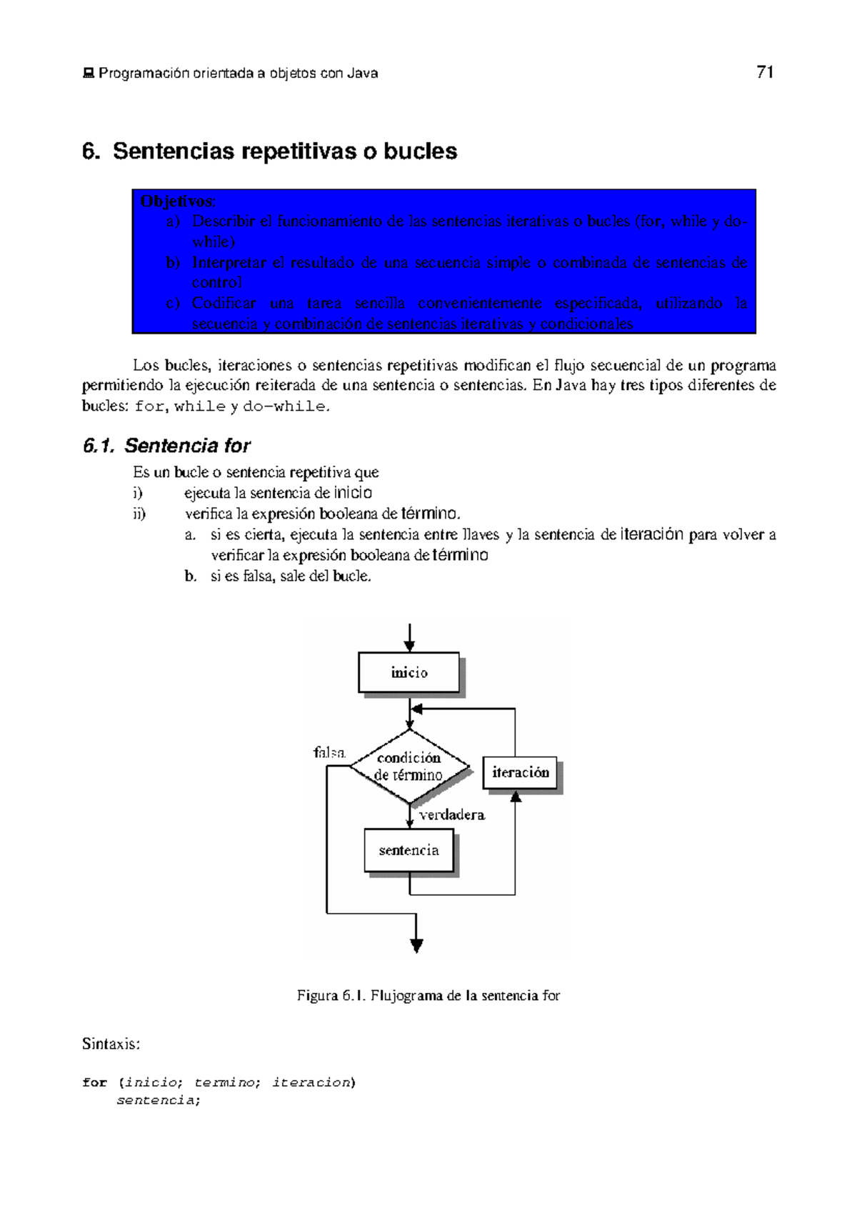 sentencias repetitivas o bucles - Programación orientada a objetos con ...