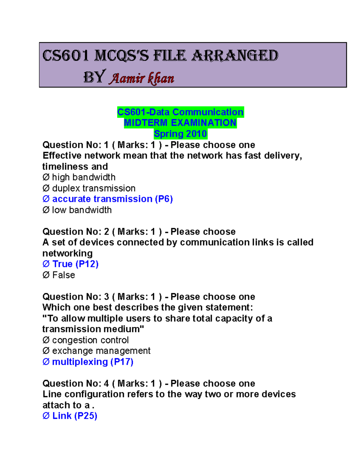 Cs601Mcqs Abi GMegazipfileby A - Computer science - VU - Studocu