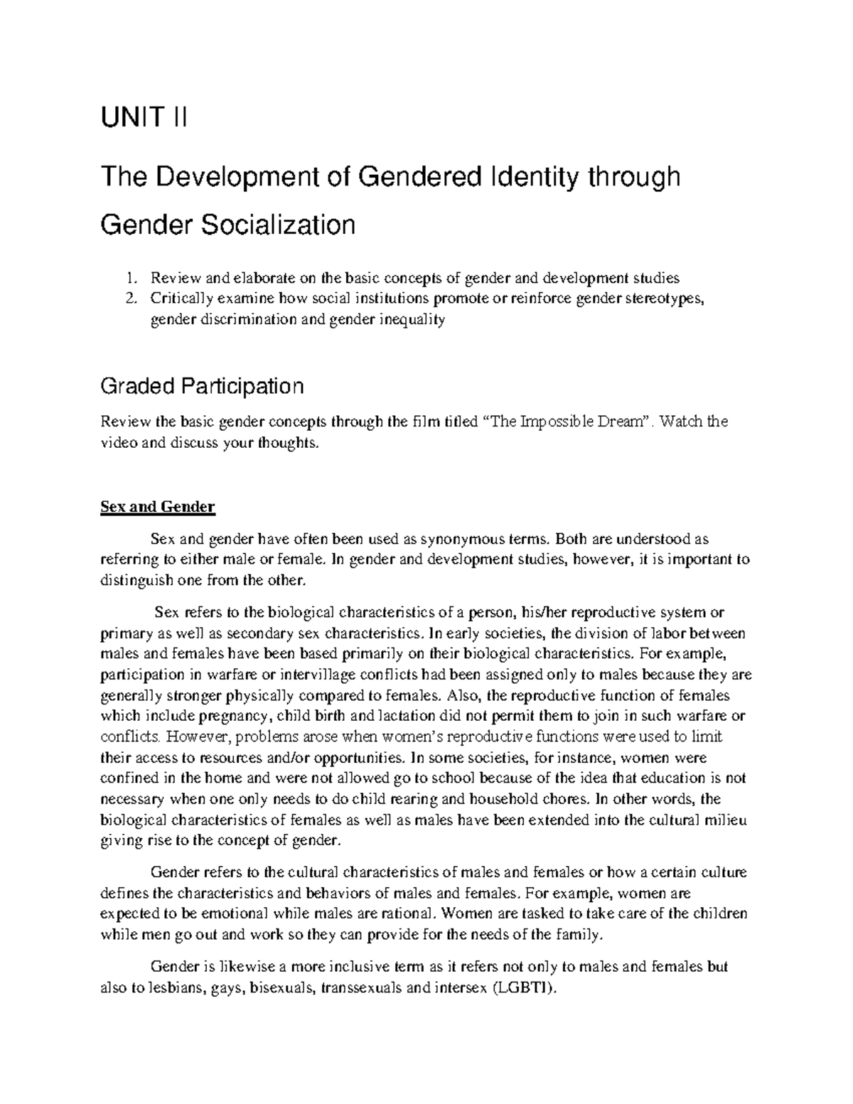Development-of-Gendered-Identity-through-Gednder-Socialization - UNIT ...