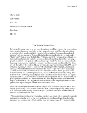 Historical Research Paper - (n.) -"By the time Europeans were poised to ...