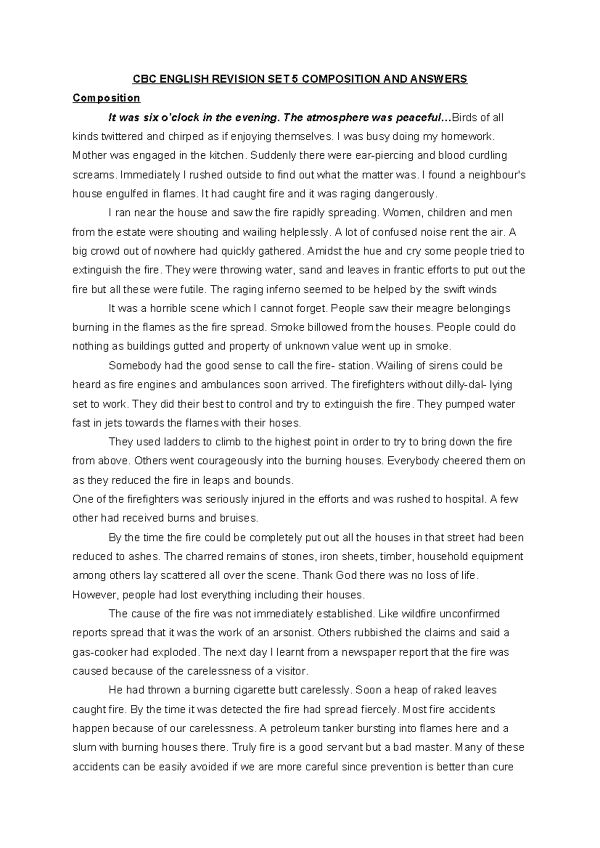 CBC English Revision SET 5 Composition AND Answers - CBC ENGLISH ...