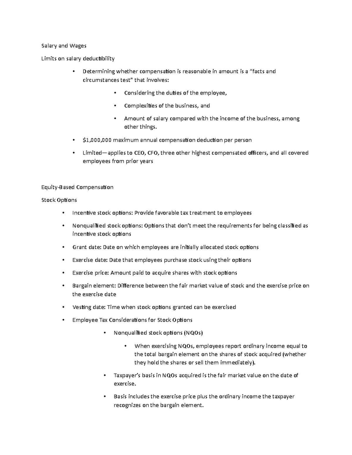 Lecture Notes 16a - Salary and Wages Limits on salary deductibility ...
