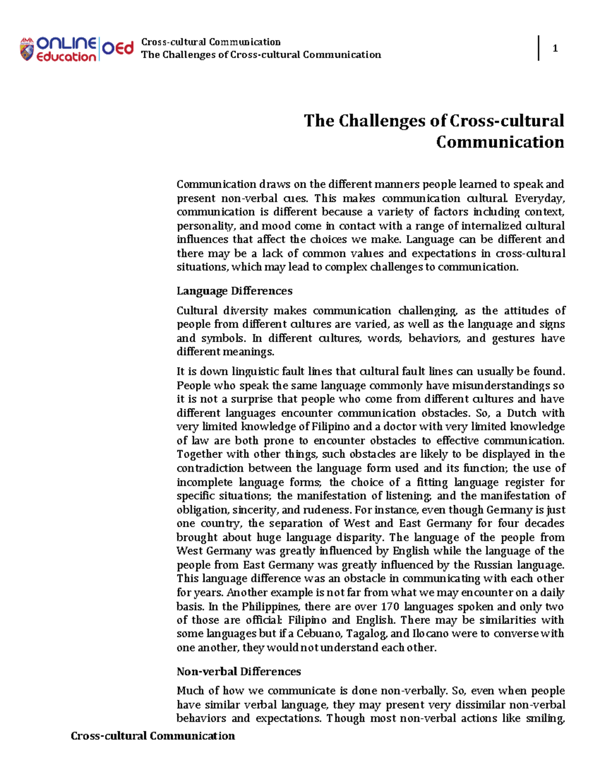 Week012 Cross cultural Communication The Challengesof Cross cultural ...