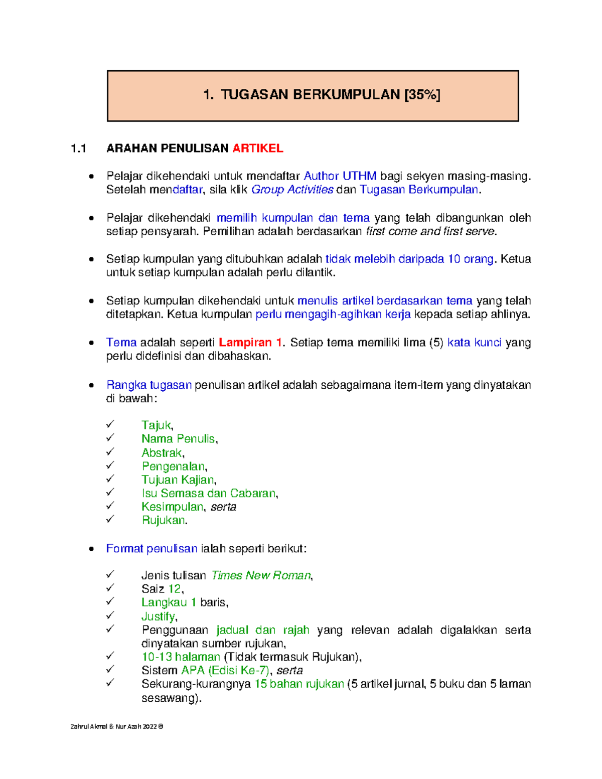 FORMAT TUGASAN PERADABAN ETIKA DAN P - 1 ARAHAN PENULISAN ARTIKEL ...