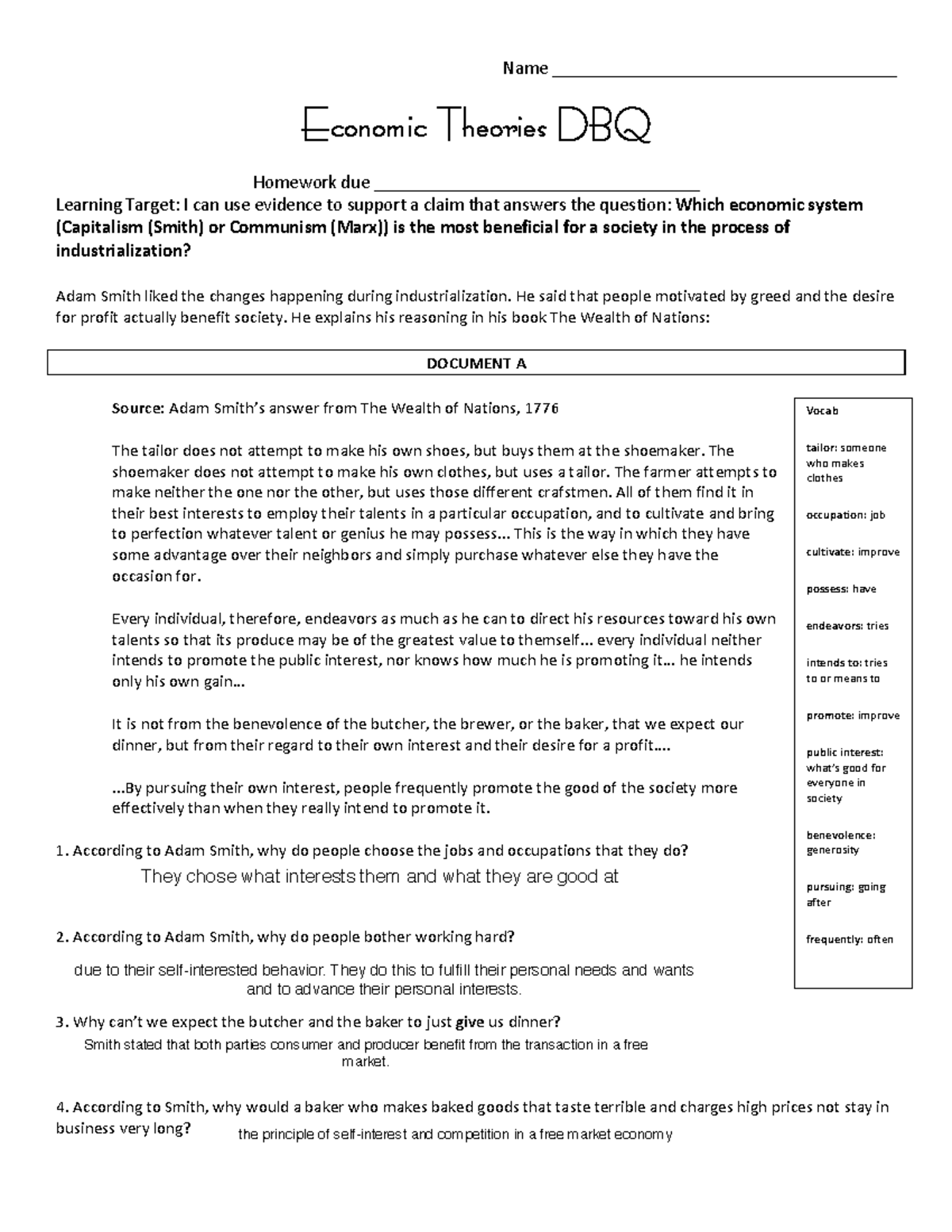 Economic Systems DBQ copy - Name ...