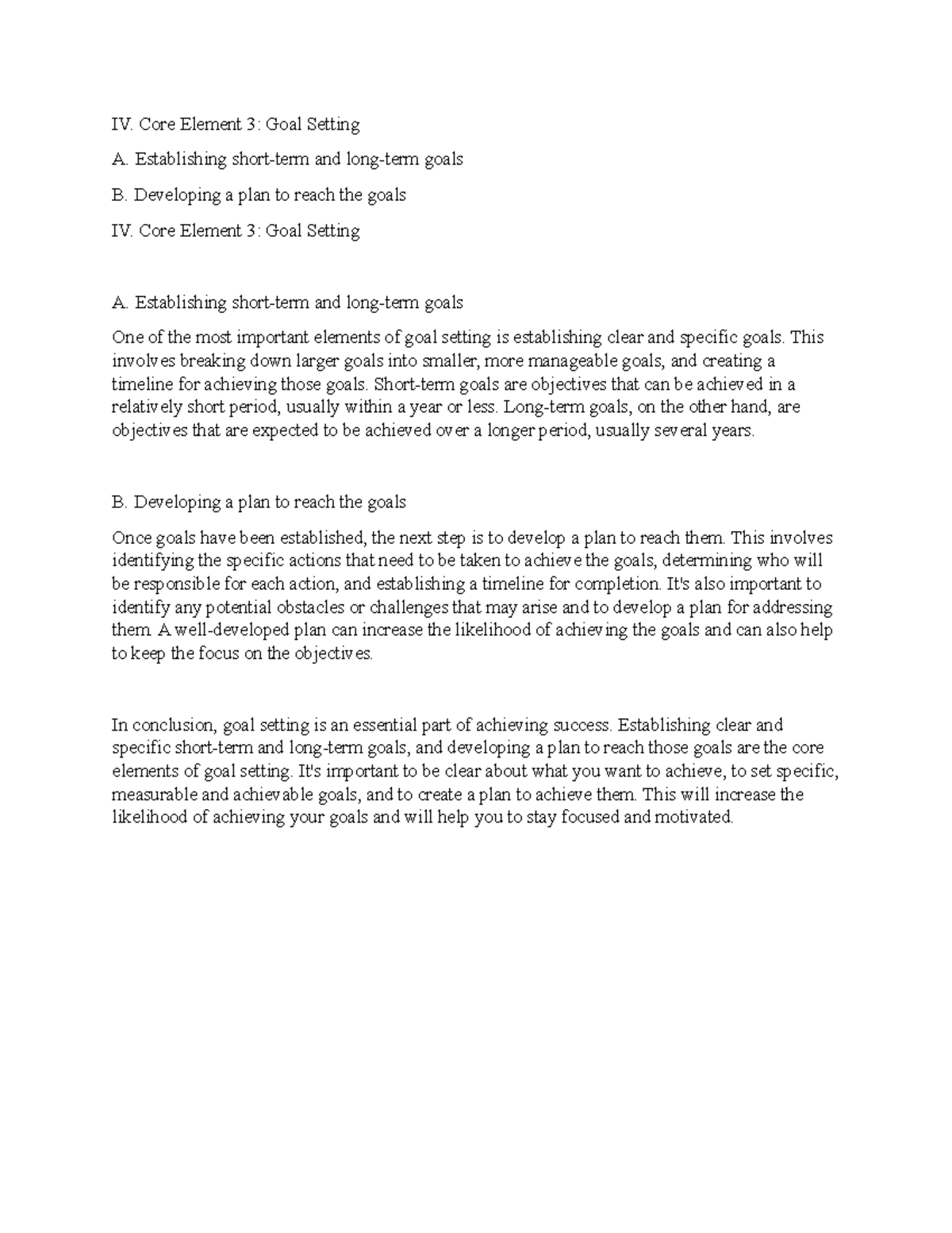 Core elements of entrepreneurship 4 - IV. Core Element 3: Goal Setting ...