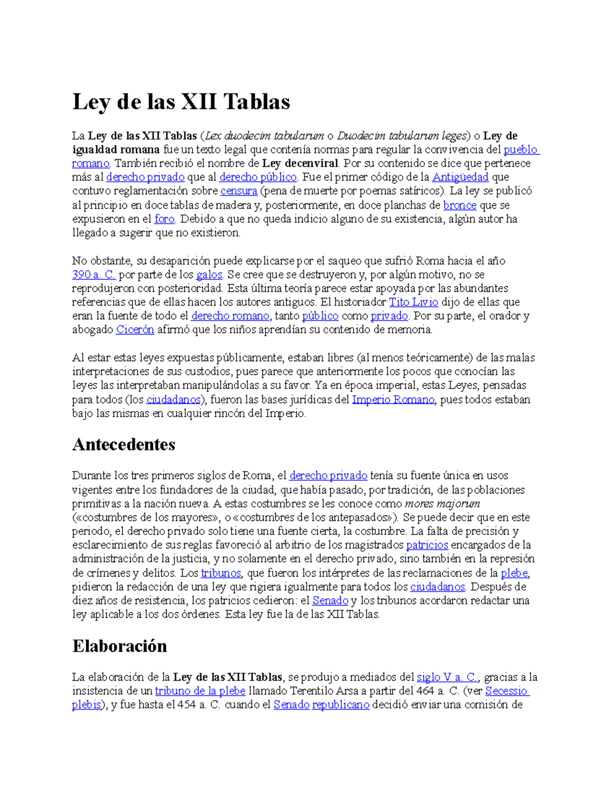 Ley de las XII Tablas - tareas - Ley de las XII Tablas La Ley de las ...