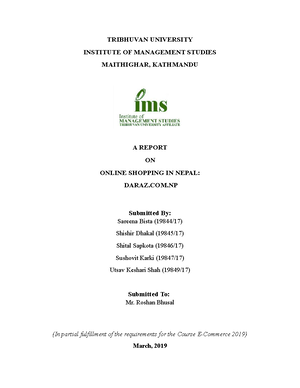 A report sample for all BBS students providing insights on how to ...