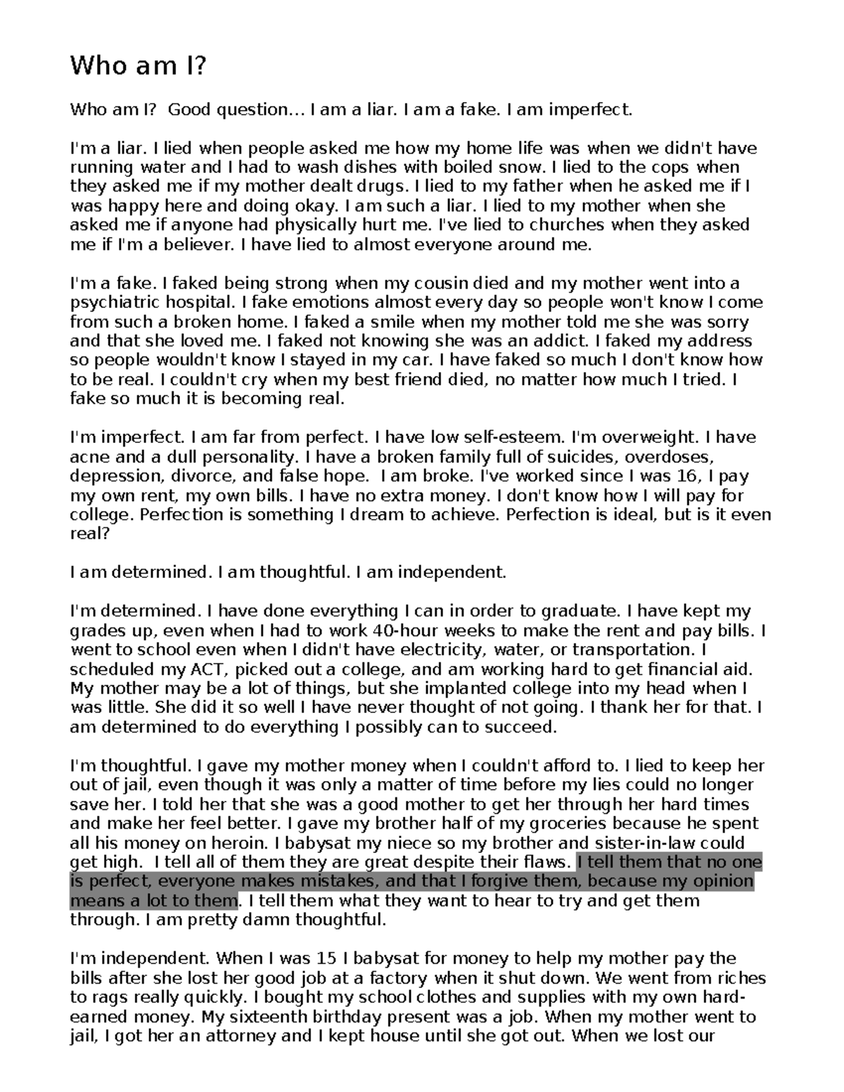 Persona statement copy - Who am I? Who am I? Good question... I am a ...